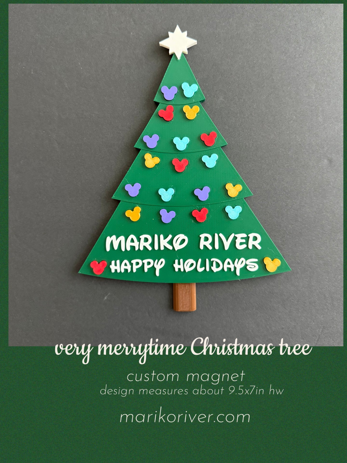 Merry Christmas Tree Magnet – Mariko River